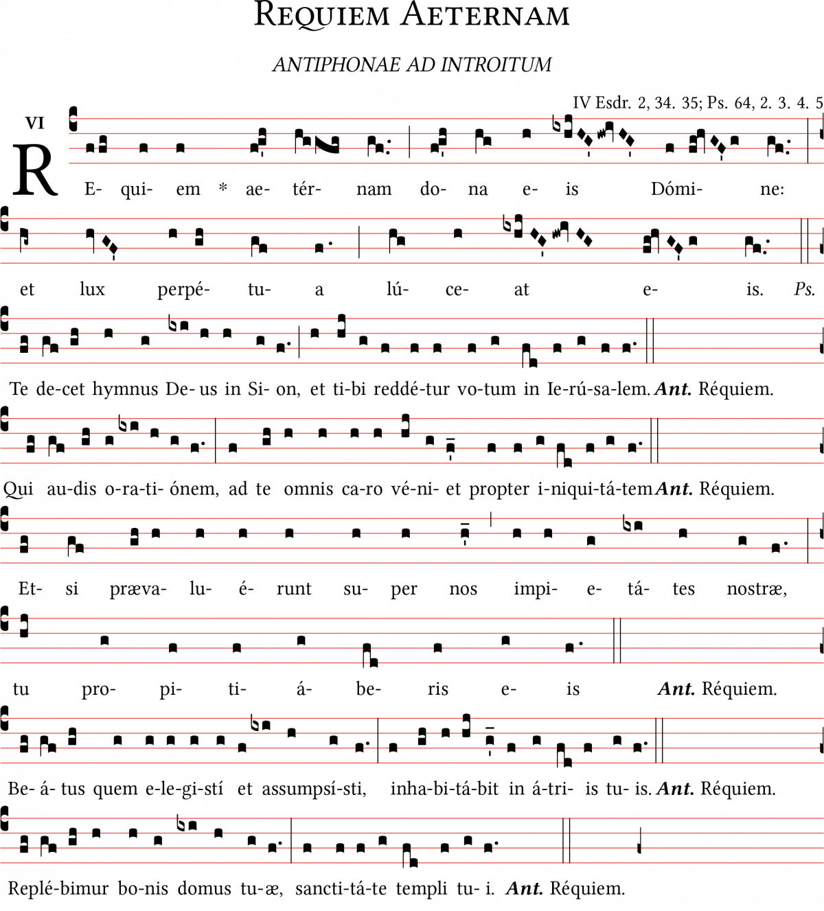 Requiem aeternam (Antiphona I ad introitum) - Gregorianum.org