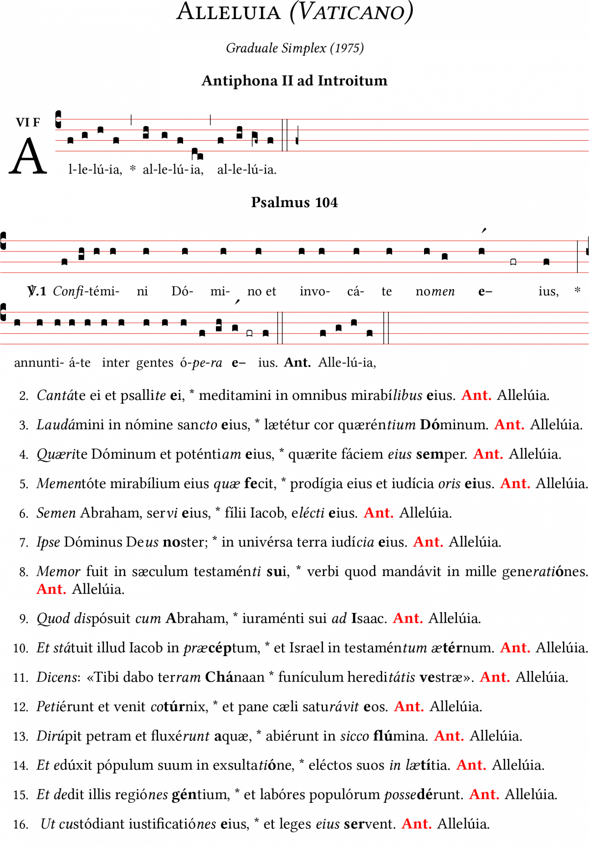 Alleluia (Vaticano - Ps. 104) - Gregorianum.org