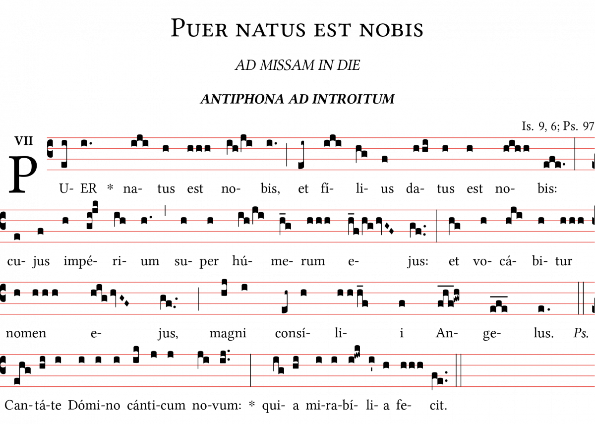 Puer natus est nobis (Antiphona ad introitum VII) - Gregorianum.org