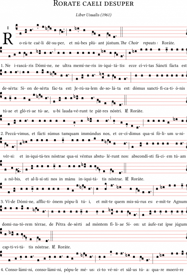 Rorate cæli desuper (Liber Usualis) - Gregorianum.org
